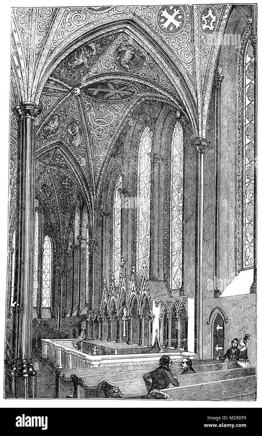 Glass window in catholic church Black and White Stock Photos & Images ...