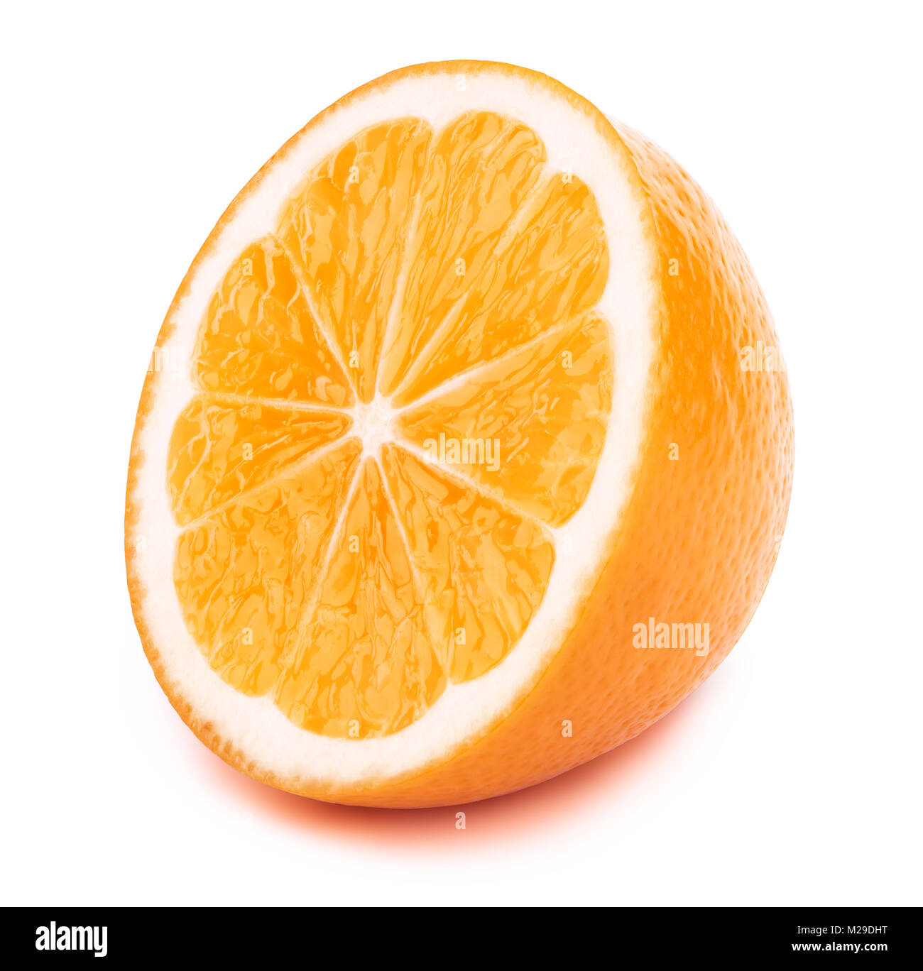 Half of orange fruit slice isolated Stock Photo - Alamy