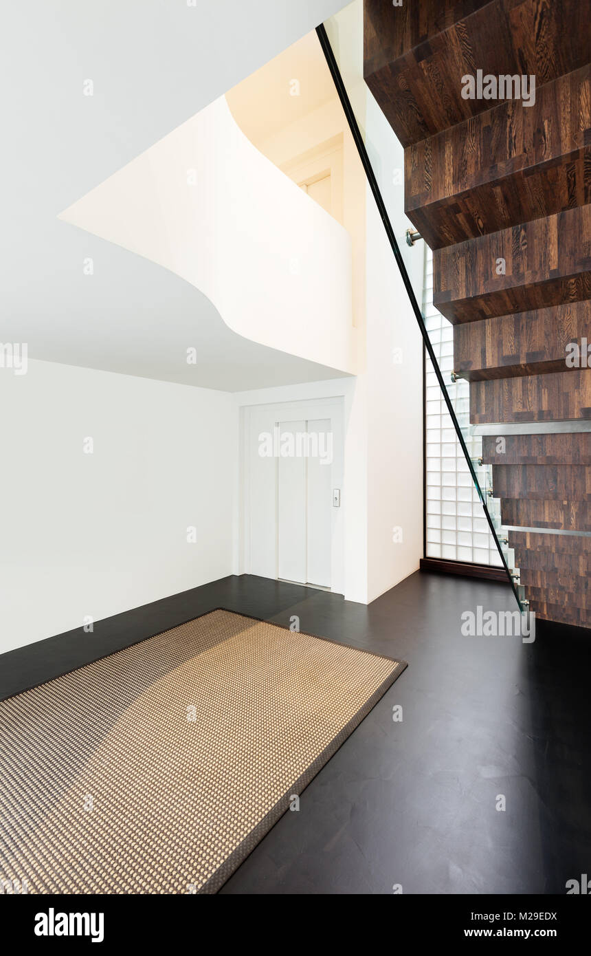 Architecture, beautiful interior of a modern villa, staircase Stock ...