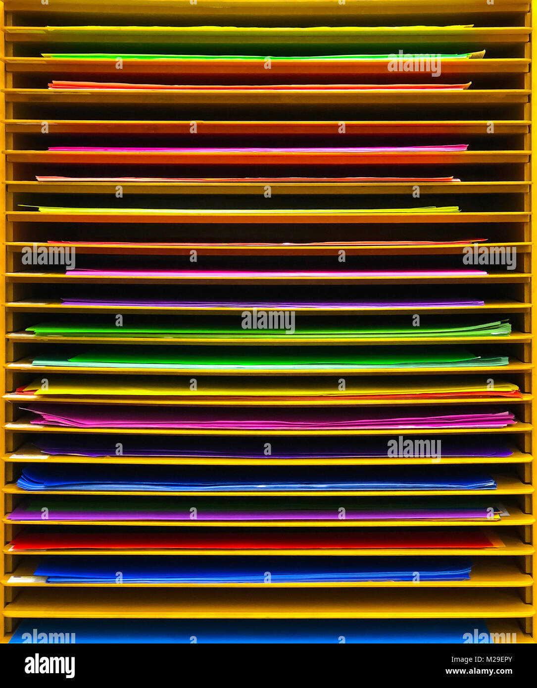 colorful paper on shelf, stationary and art Stock Photo - Alamy
