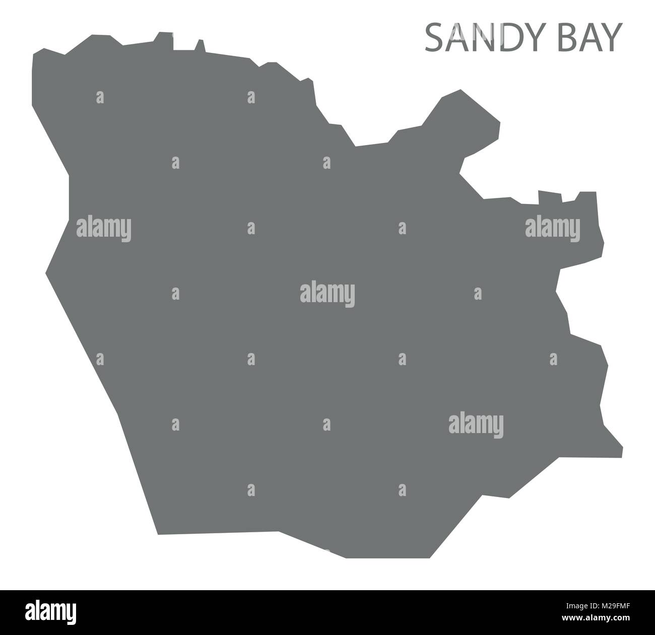Sandy Bay map of Saint Vincent and the Grenadines grey illustration ...