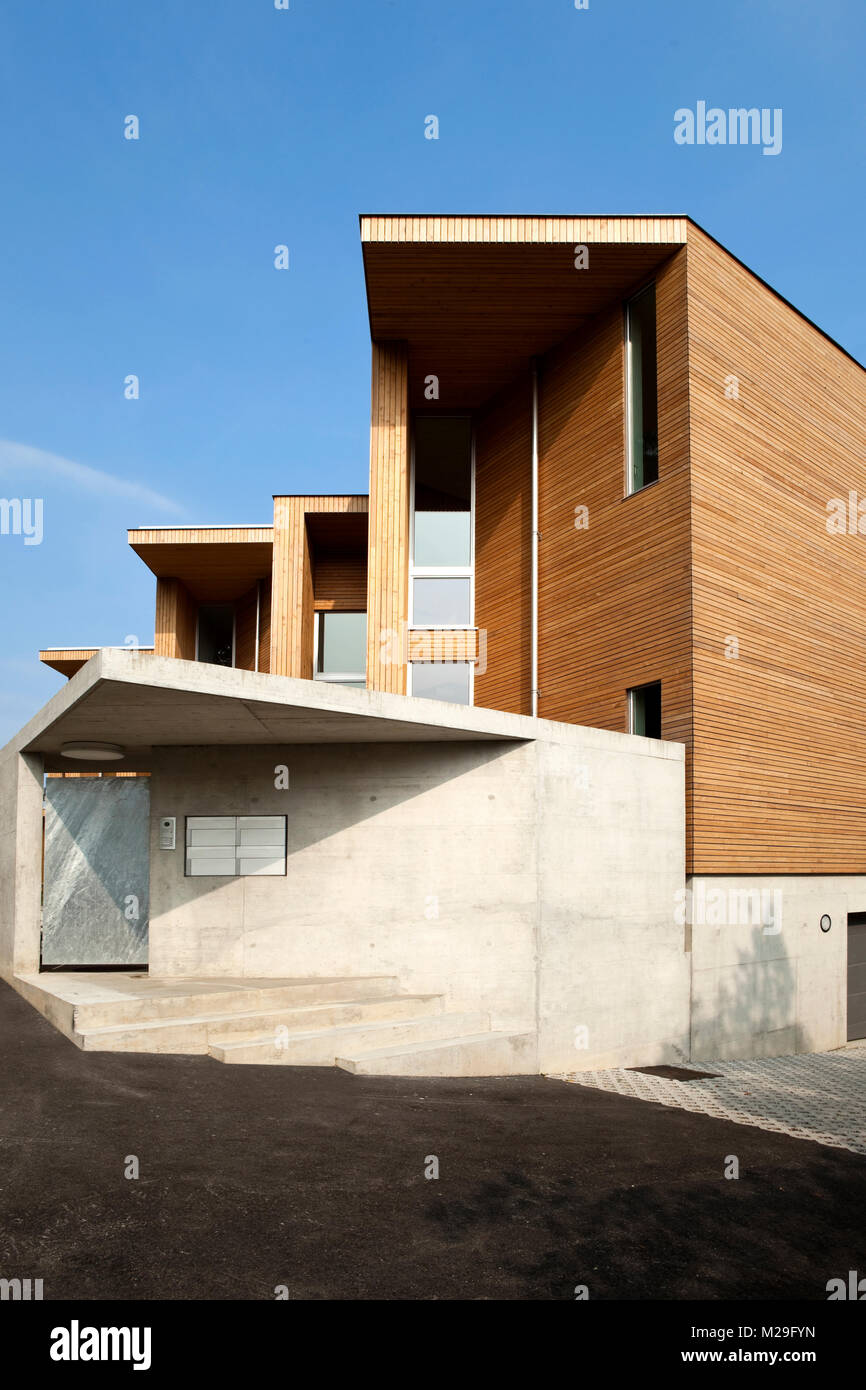 Modern wooden architecture exterior Stock Photo - Alamy