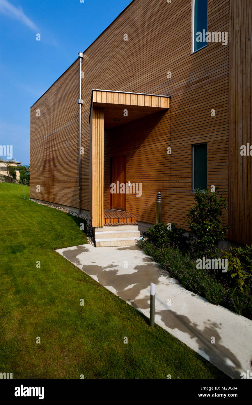 Modern wooden architecture exterior Stock Photo - Alamy