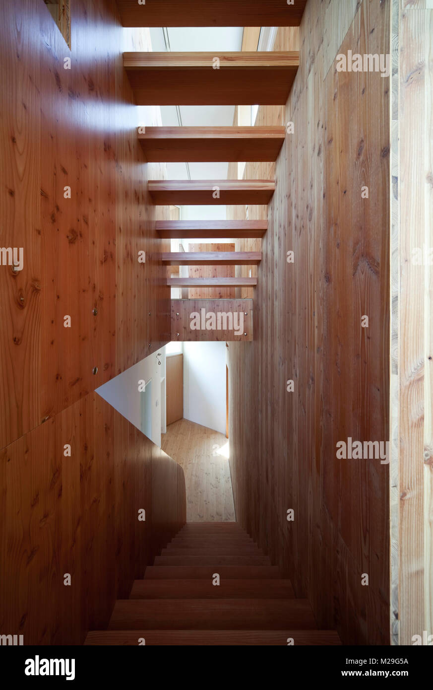 Corridor, wooden staircase Stock Photo - Alamy
