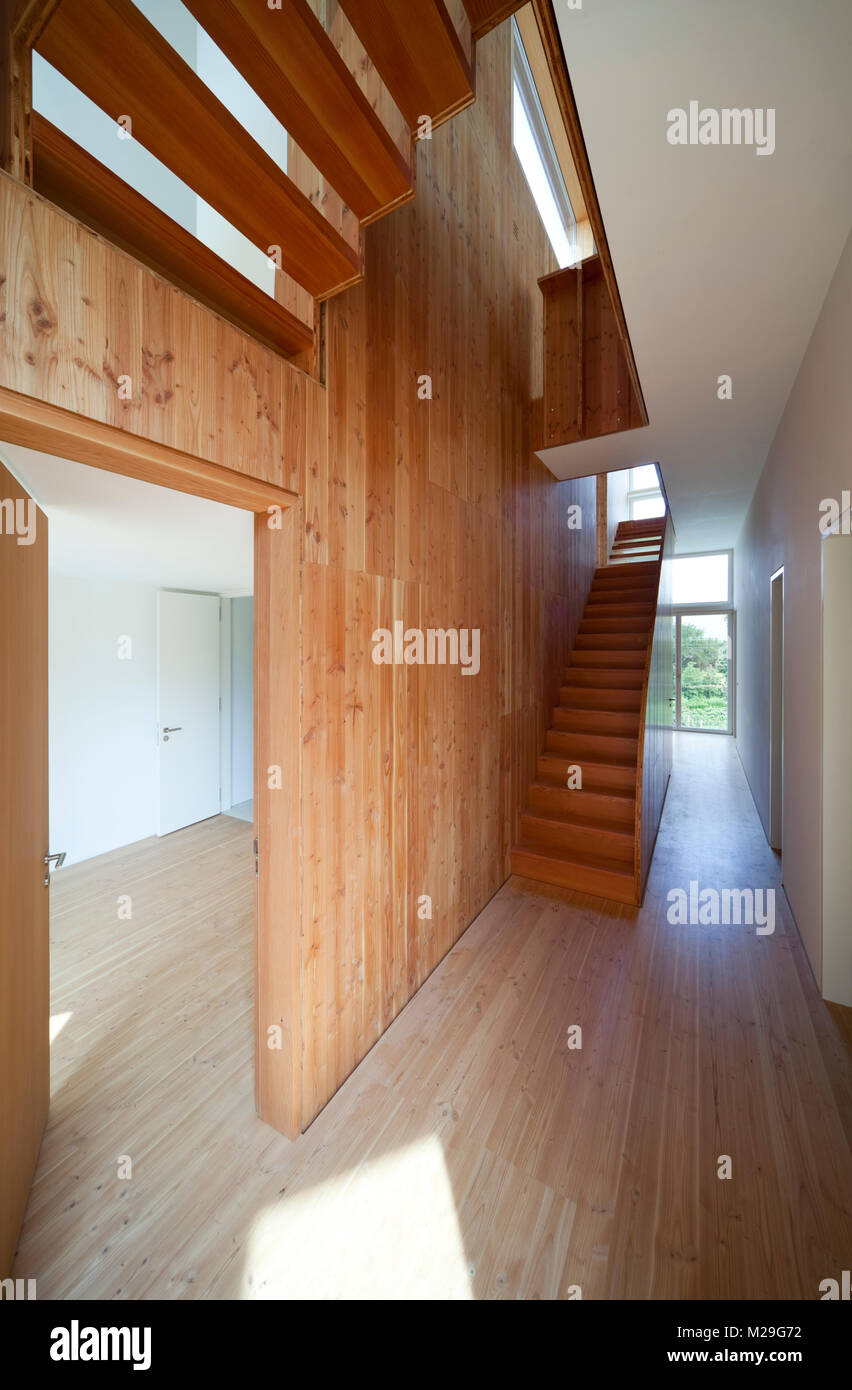 Corridor, wooden staircase Stock Photo - Alamy