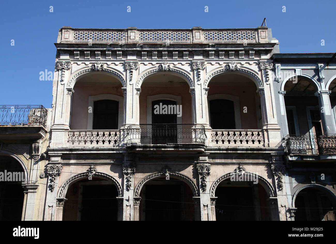 Havana, Cuba - city architecture. Old colonial buildings Stock Photo ...