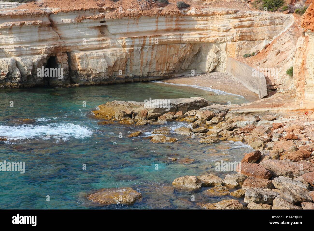 Cyprus - Mediterranean Sea coast. Sea Caves near Paphos Stock Photo - Alamy