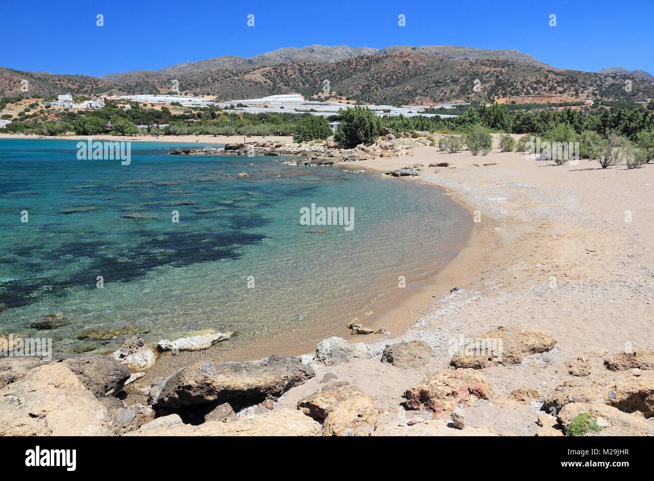 Coast of Crete island in Greece. Beach in Paleochora (also known as ...