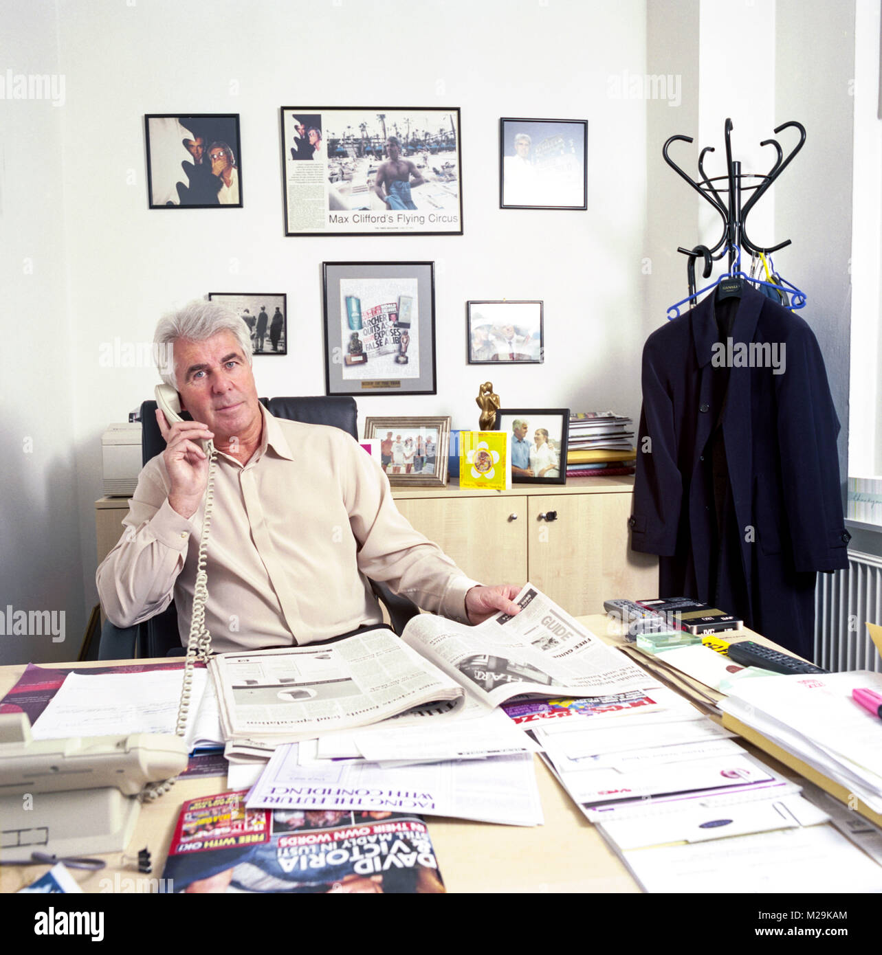 Portrait of Max Clifford English publicist famous for his "kiss-and ...