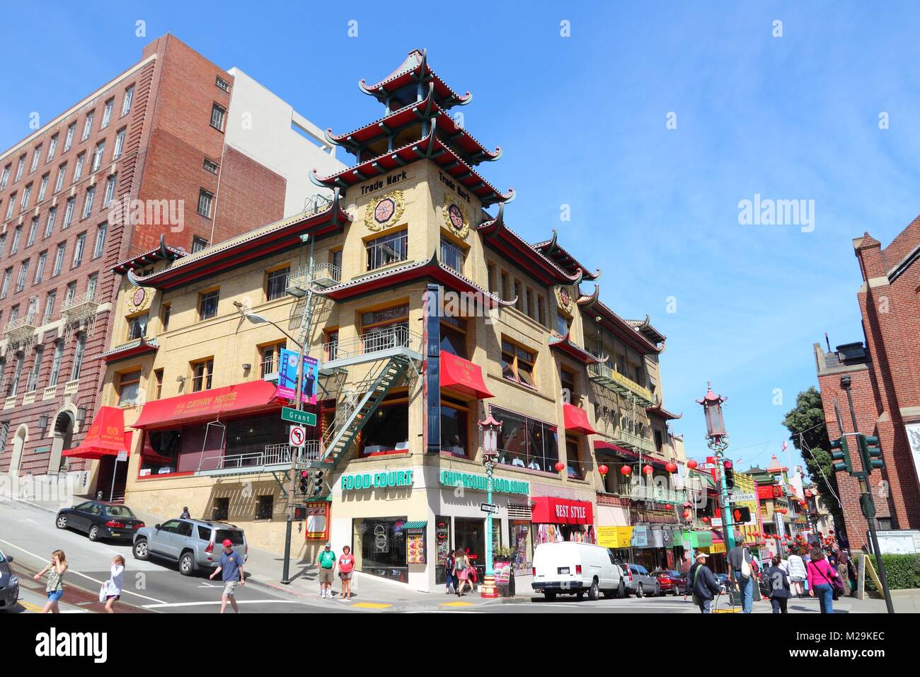 SAN FRANCISCO, USA - APRIL 8, 2014: People visit Chinatown in San ...