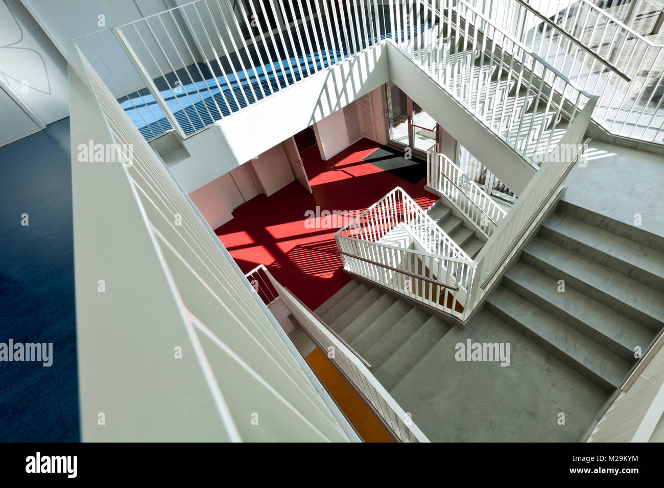 modern public school, staircase Stock Photo - Alamy
