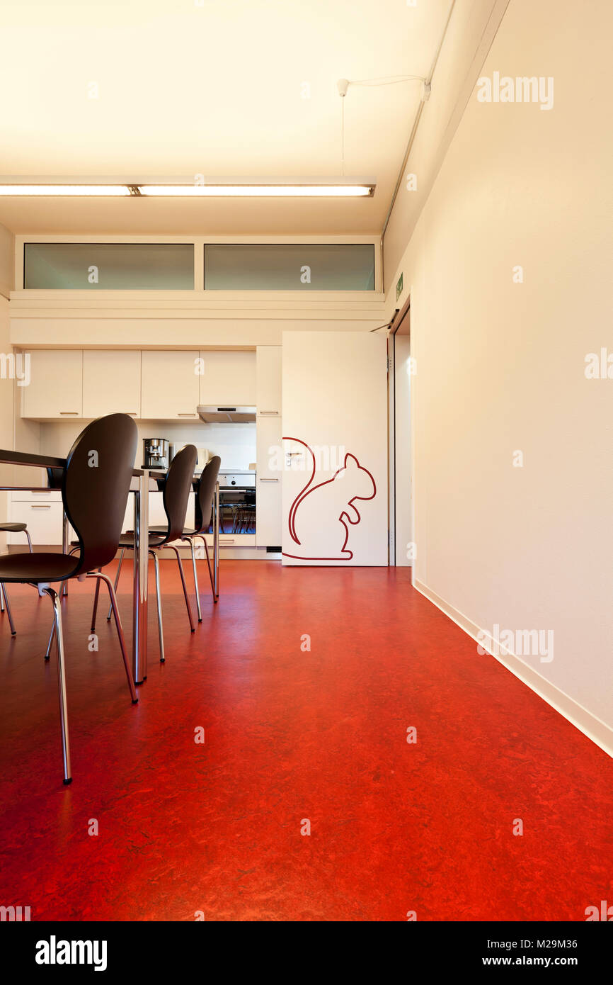 modern public school, classroom with red floor Stock Photo - Alamy