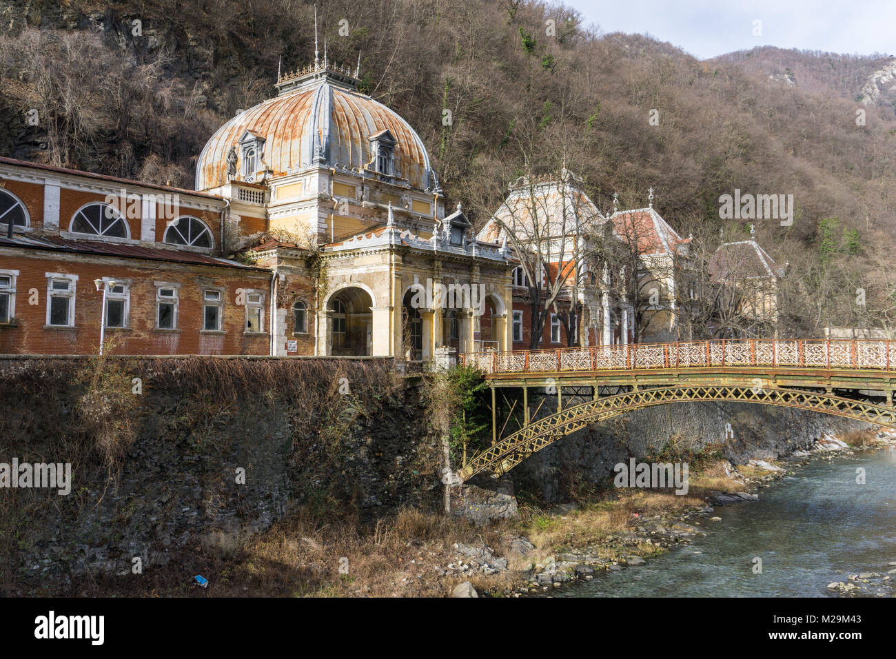 Baile Herculane, Romania - 01.01.2018: The once magnificent Neptune ...
