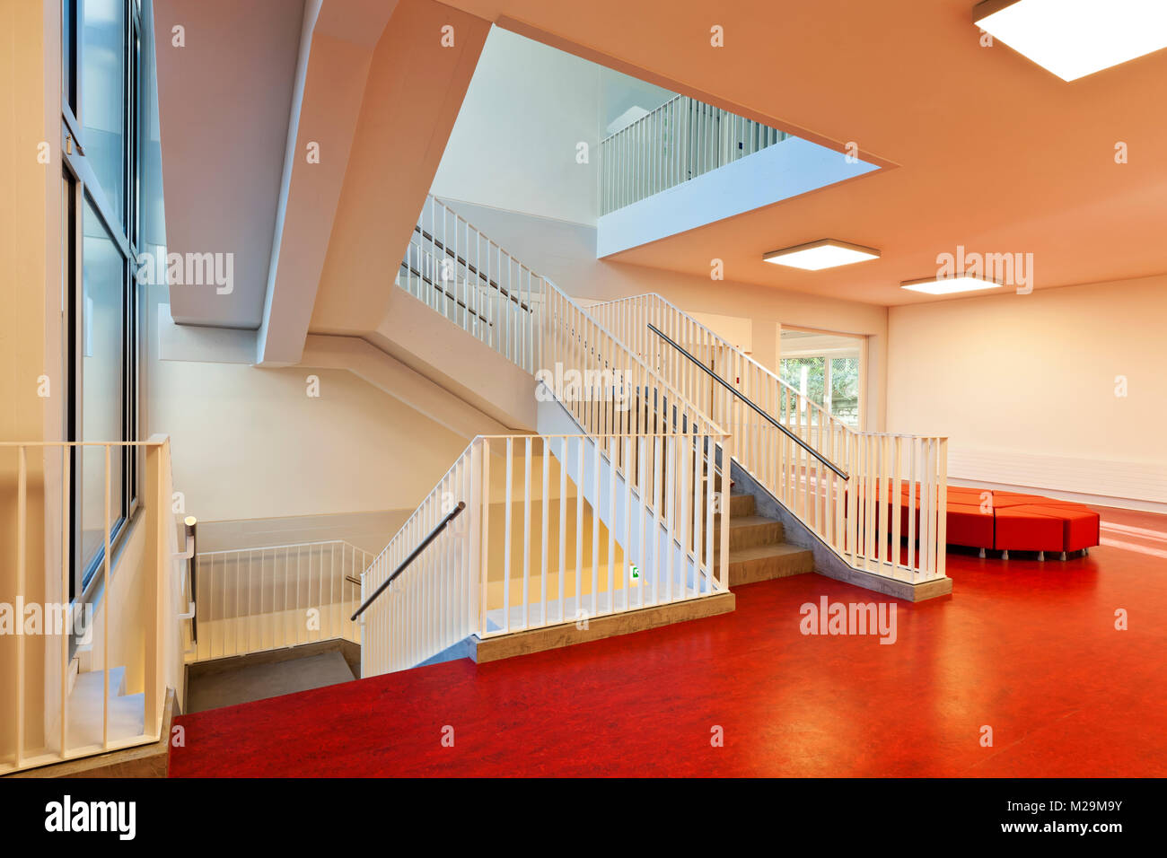 modern public school, staircase Stock Photo - Alamy