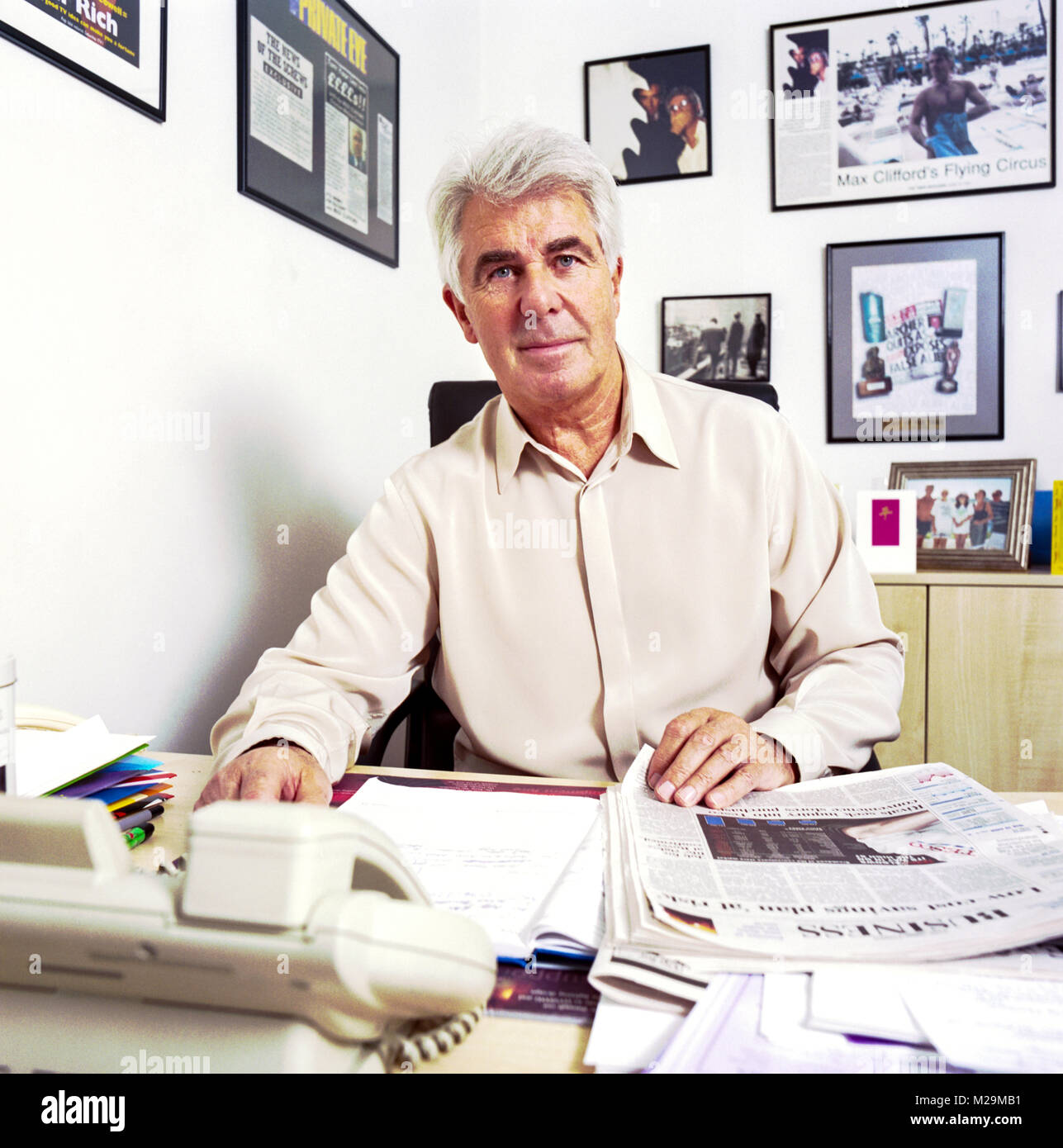 Portrait of Max Clifford English publicist famous for his "kiss-and ...
