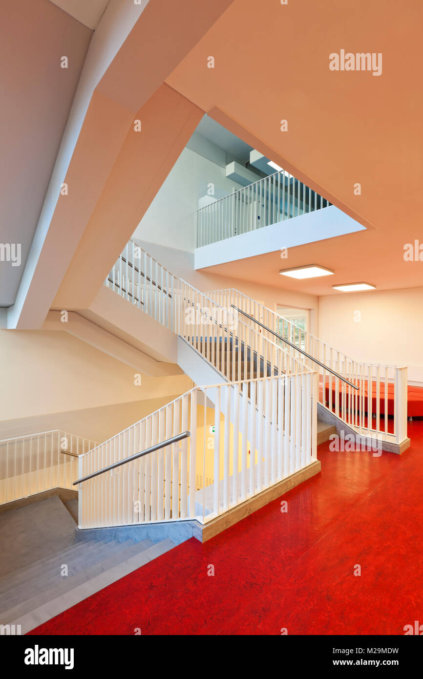 modern public school, staircase Stock Photo - Alamy