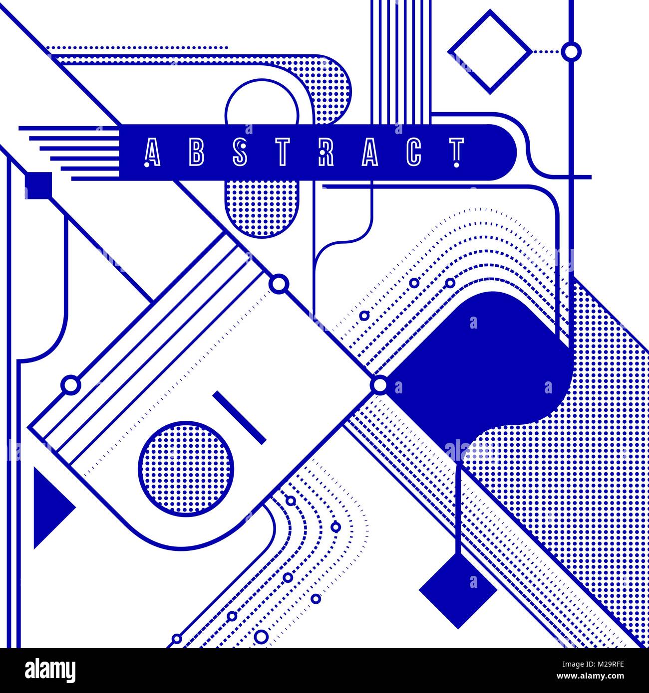 Abstract geometric background. Blue shapes and lines. Vector ...