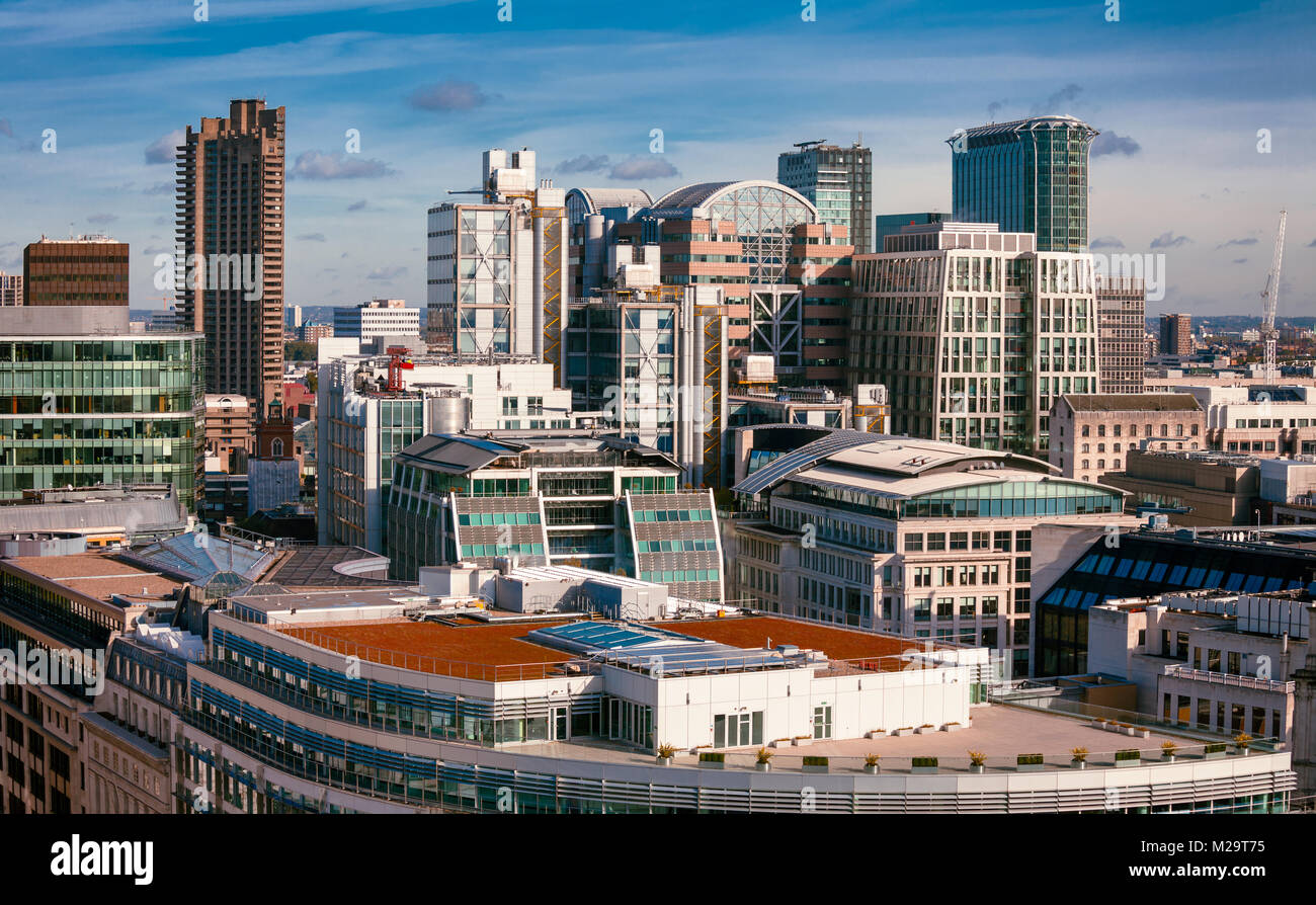 City of London office and residental buildings as viewed from St Pauls ...