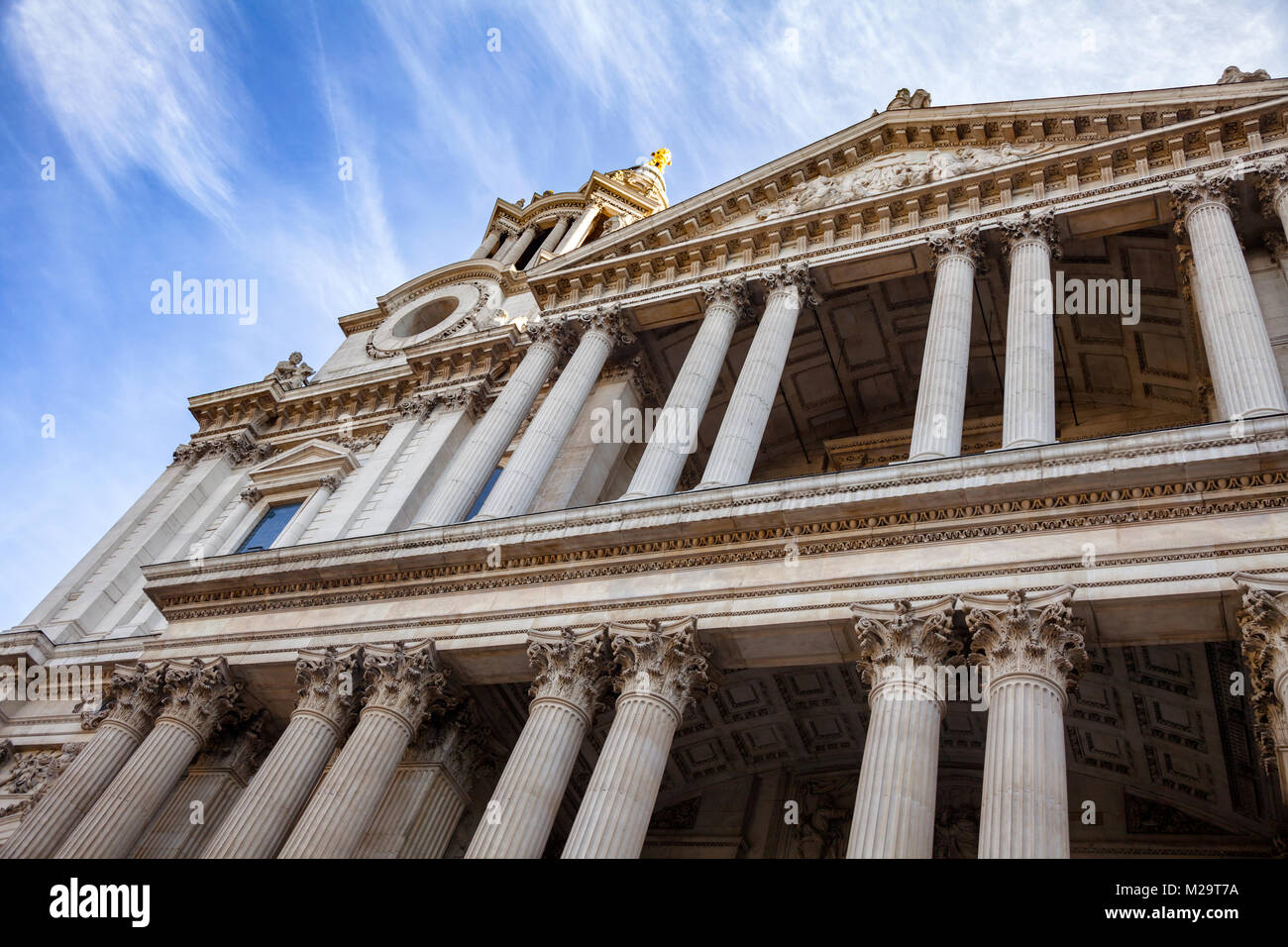 St Paul's Cathedral West Front Portico with Corinthian columns London ...