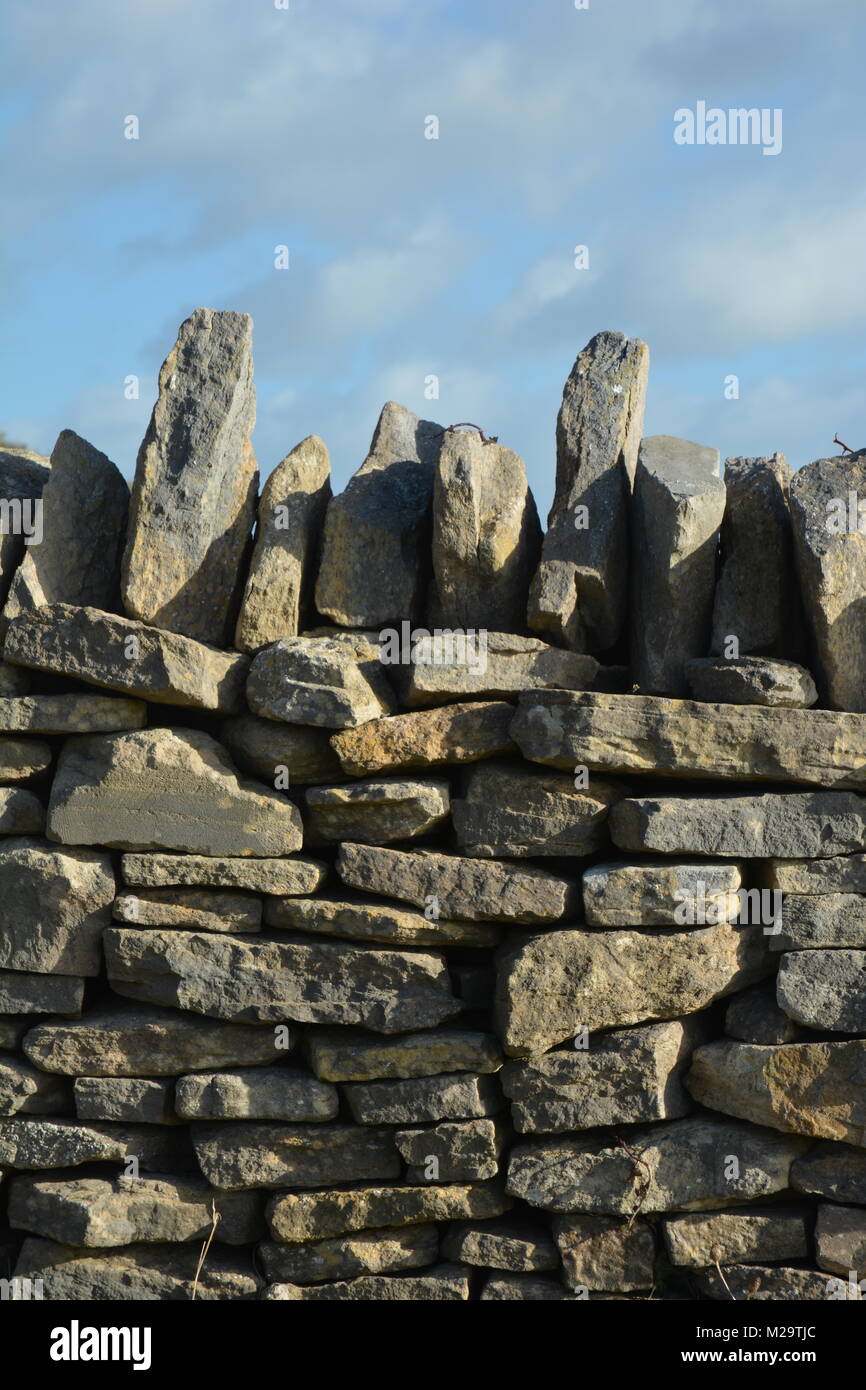 Laid Stone Wall Section Stock Photo - Alamy
