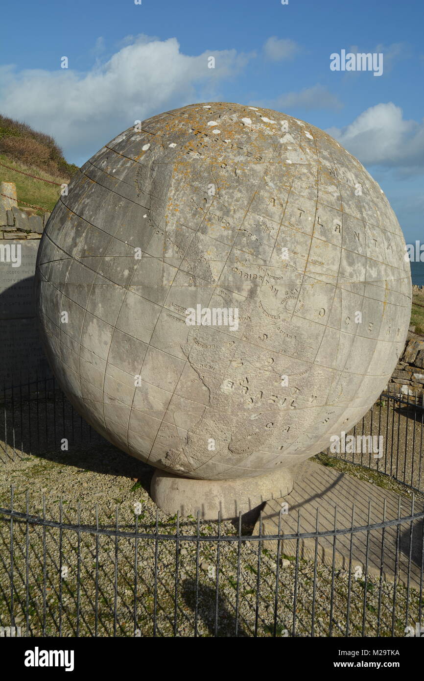 Giant Stone Globe at Durlston Castle, UK Stock Photo - Alamy