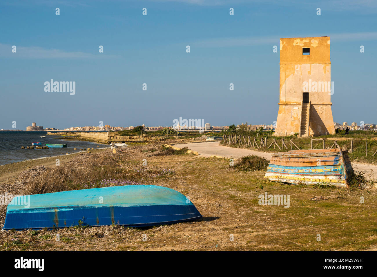 Italy,Sicily,Trapani,Saline di Trapani and Paceco nature reserve Stock ...