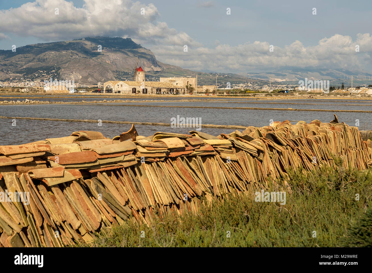 Italy,Sicily,Trapani,Saline di Trapani and Paceco nature reserve Stock ...