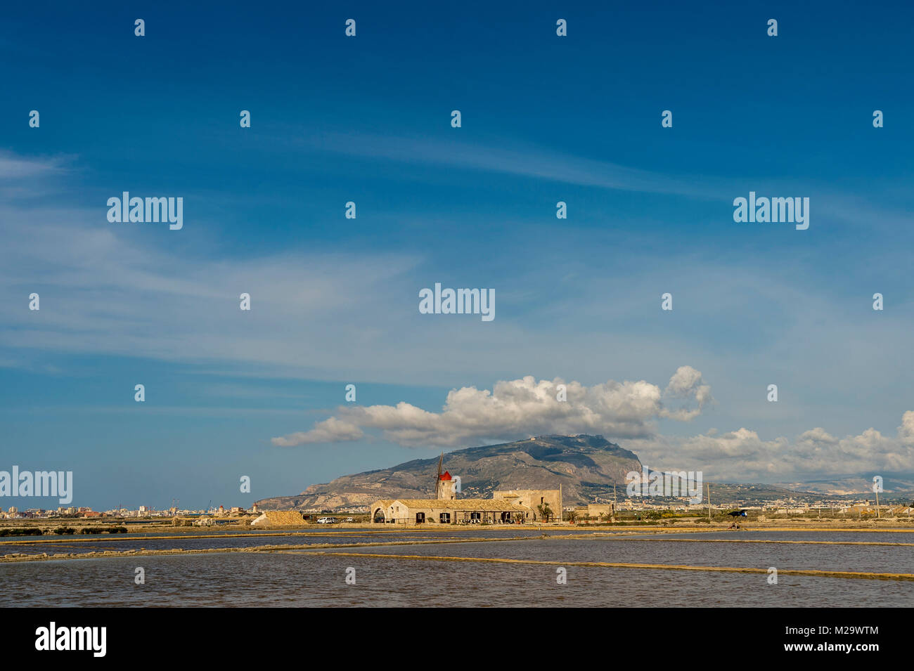 Italy,Sicily,Trapani,Saline di Trapani and Paceco nature reserve Stock ...