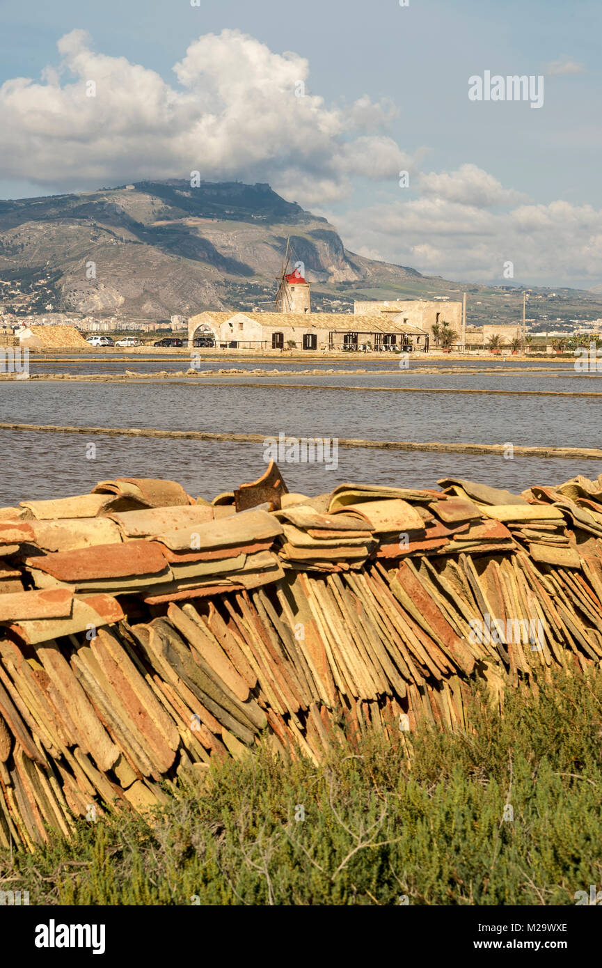 Italy,Sicily,Trapani,Saline di Trapani and Paceco nature reserve Stock ...