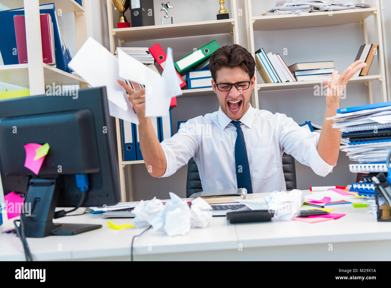 Angry and scary businessman in the office Stock Photo - Alamy