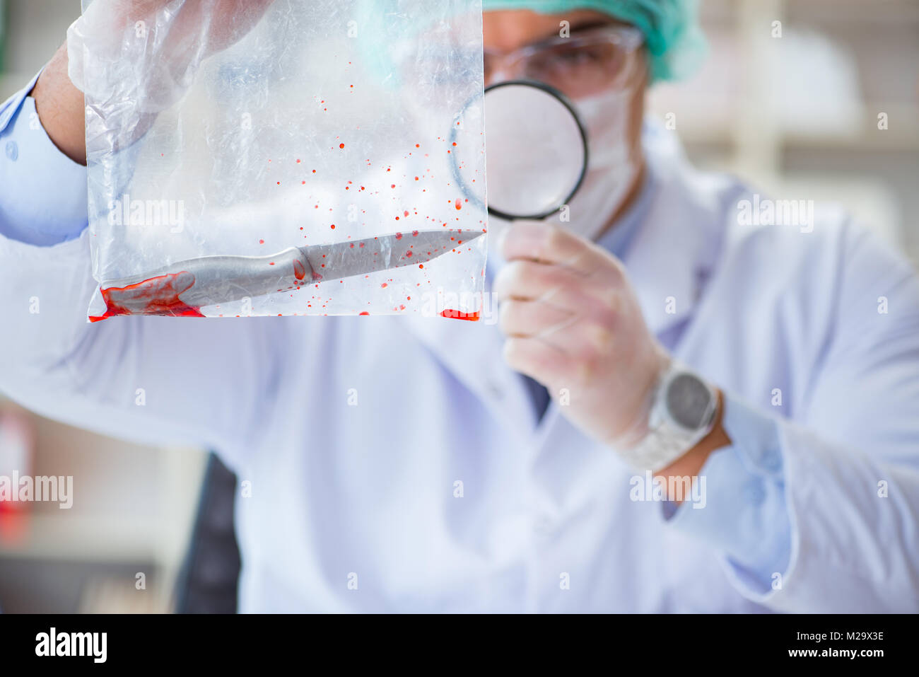 Forensics investigator working in lab on crime evidence Stock Photo - Alamy