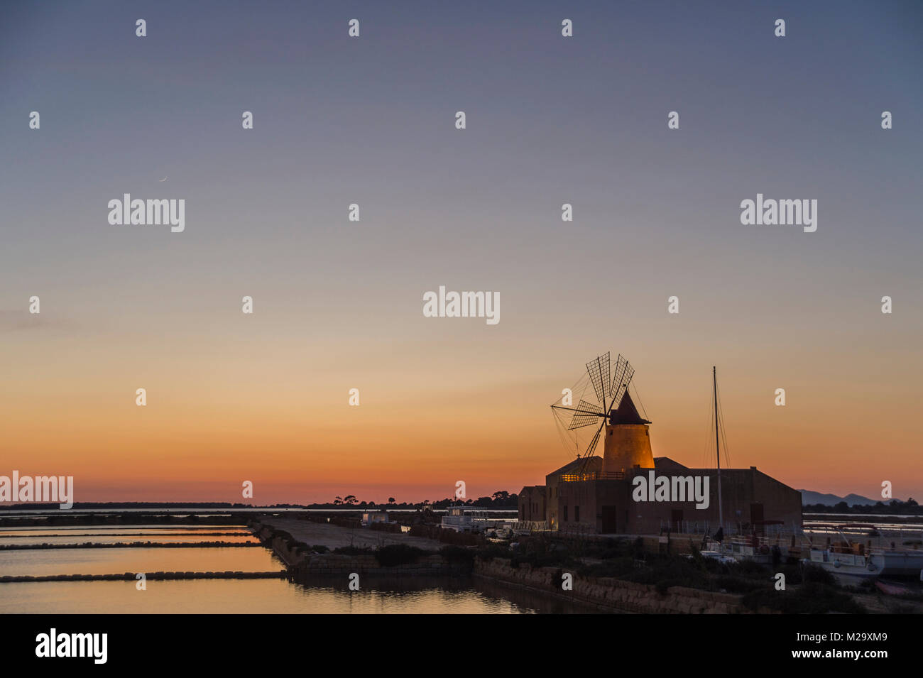 Italy,Sicily,Trapani,Saline di Trapani and Paceco nature reserve Stock ...