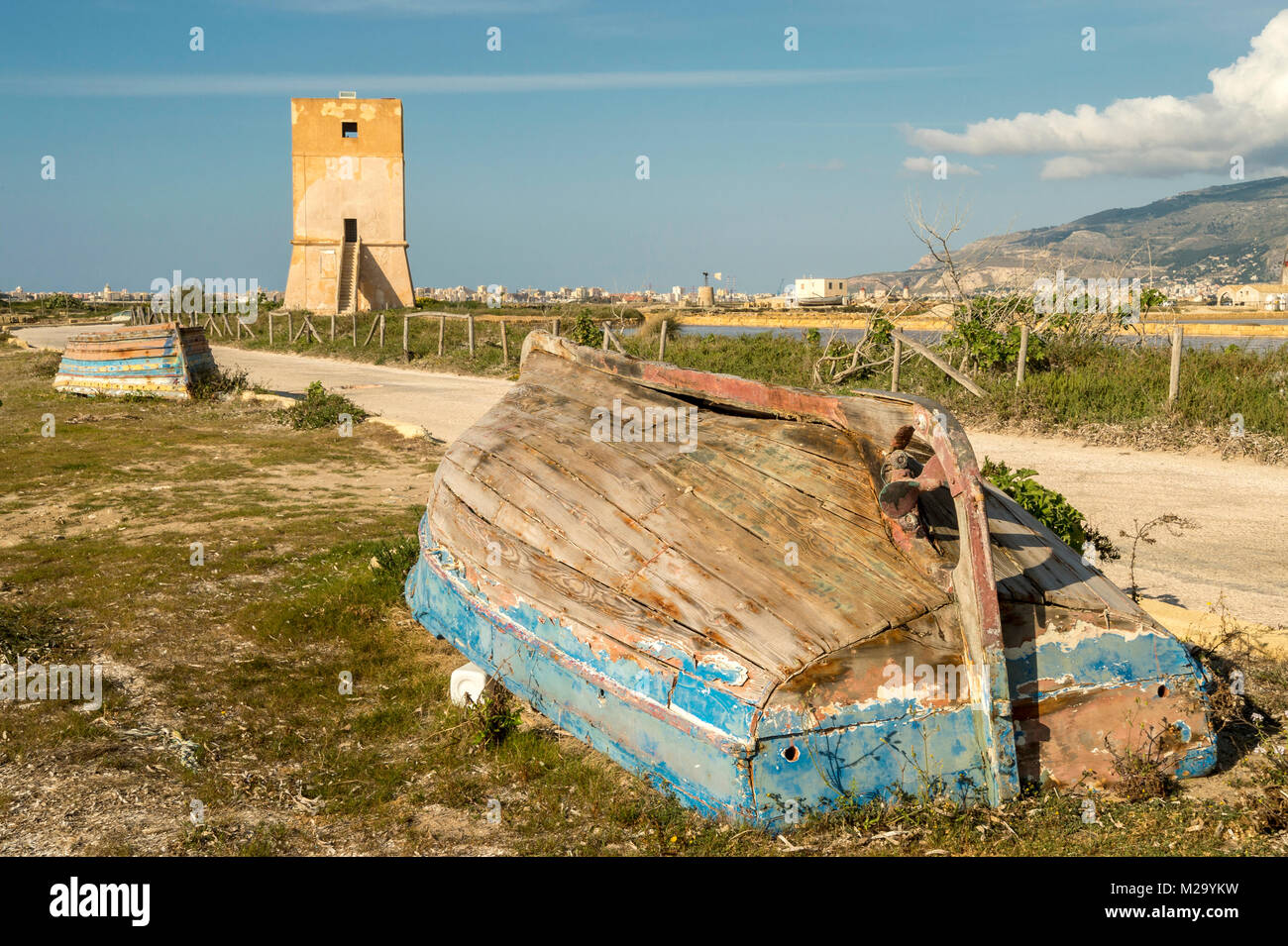 Italy,Sicily,Trapani,Saline di Trapani and Paceco nature reserve Stock ...