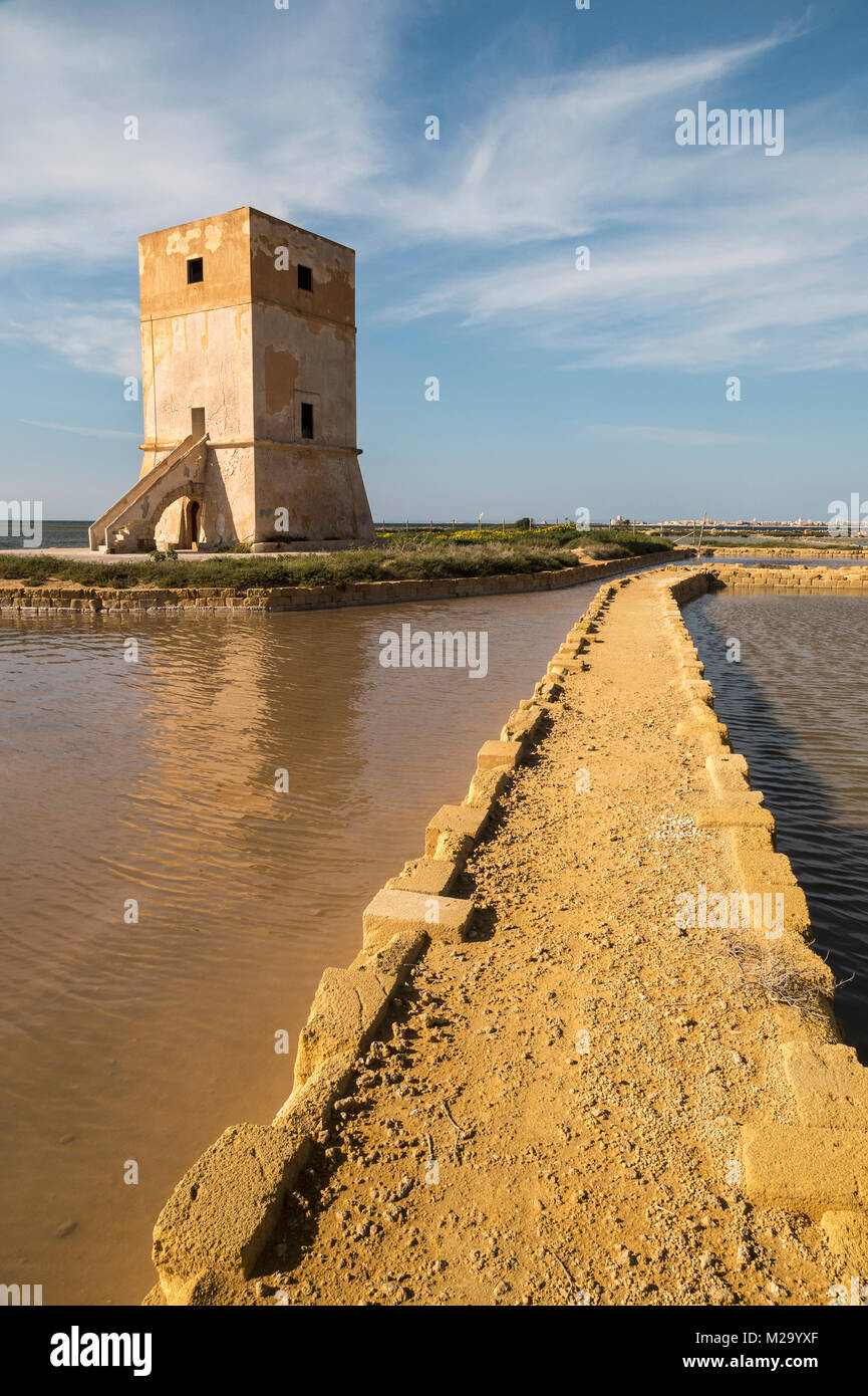 Italy,Sicily,Trapani,Saline di Trapani and Paceco nature reserve Stock ...