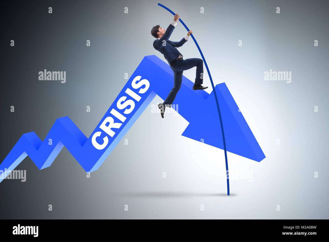 Businessman pole vaulting over hi-res stock photography and images - Alamy