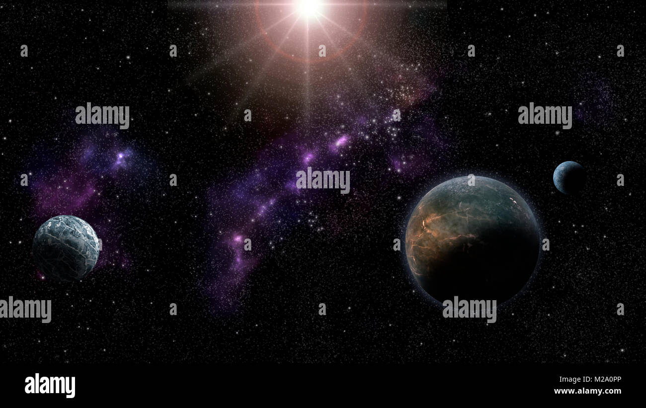 Cosmos, nebulas, stars and planets. Sci-fi background Stock Photo - Alamy