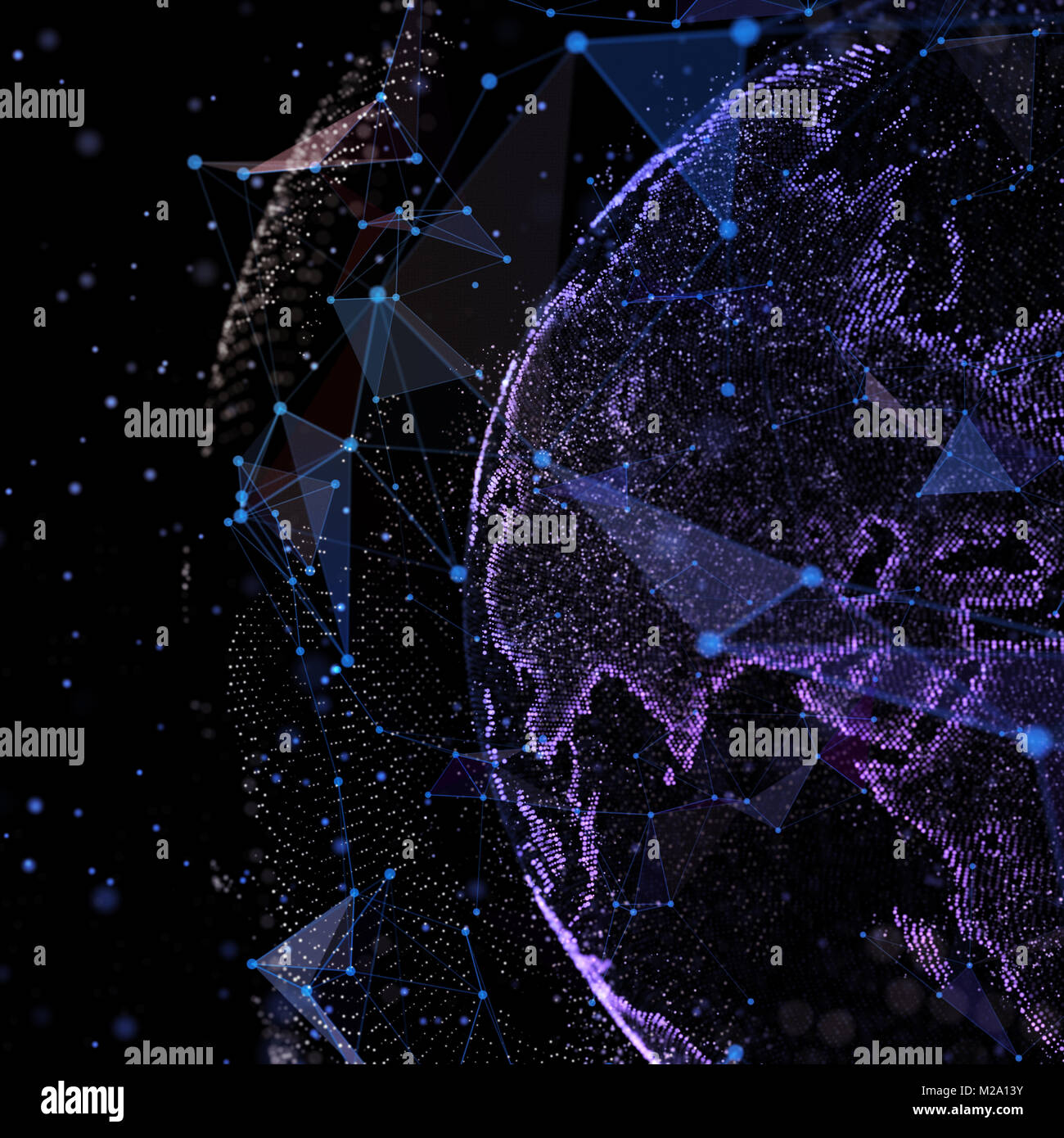 Connection lines Around Earth Globe, Theme Background with Light Effect ...
