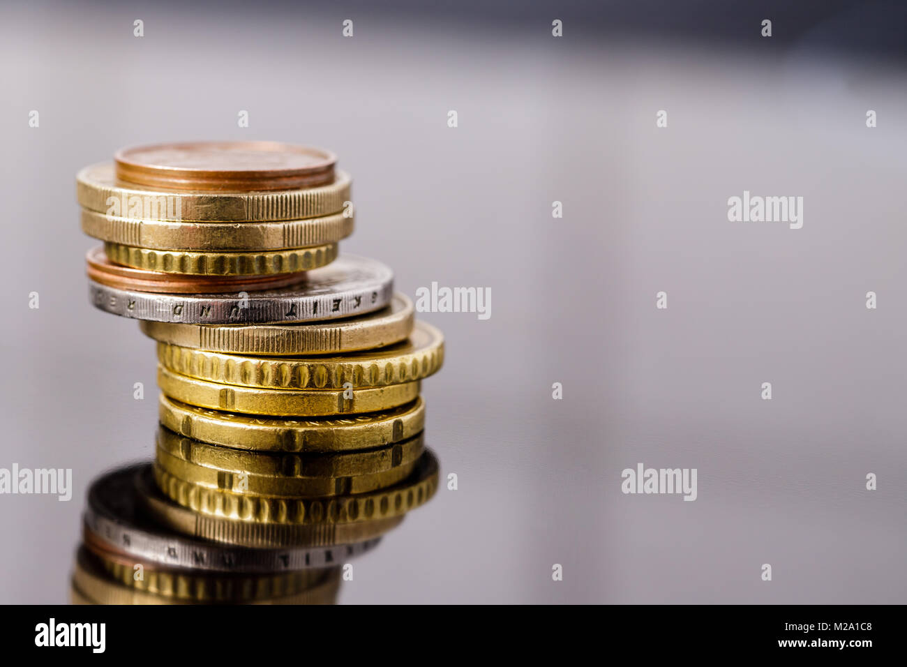 Euro money.Close-up old scratched euro coins. Background Stock Photo ...