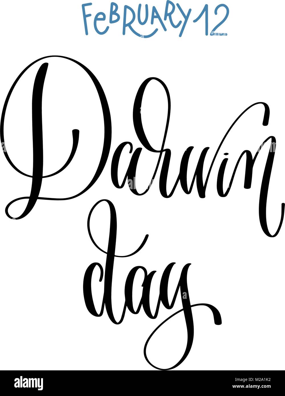 february 12 - Darwin day, hand lettering inscription text Stock Vector ...