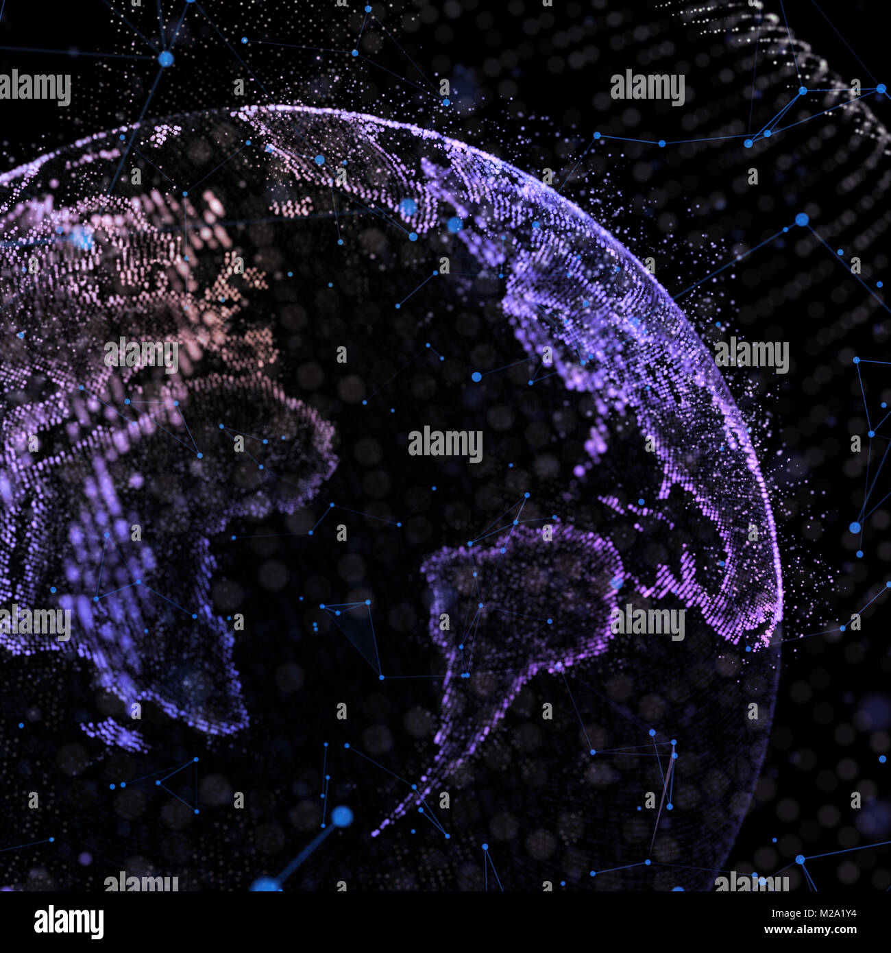Data exchange and global network over the world 3d illustration Stock ...