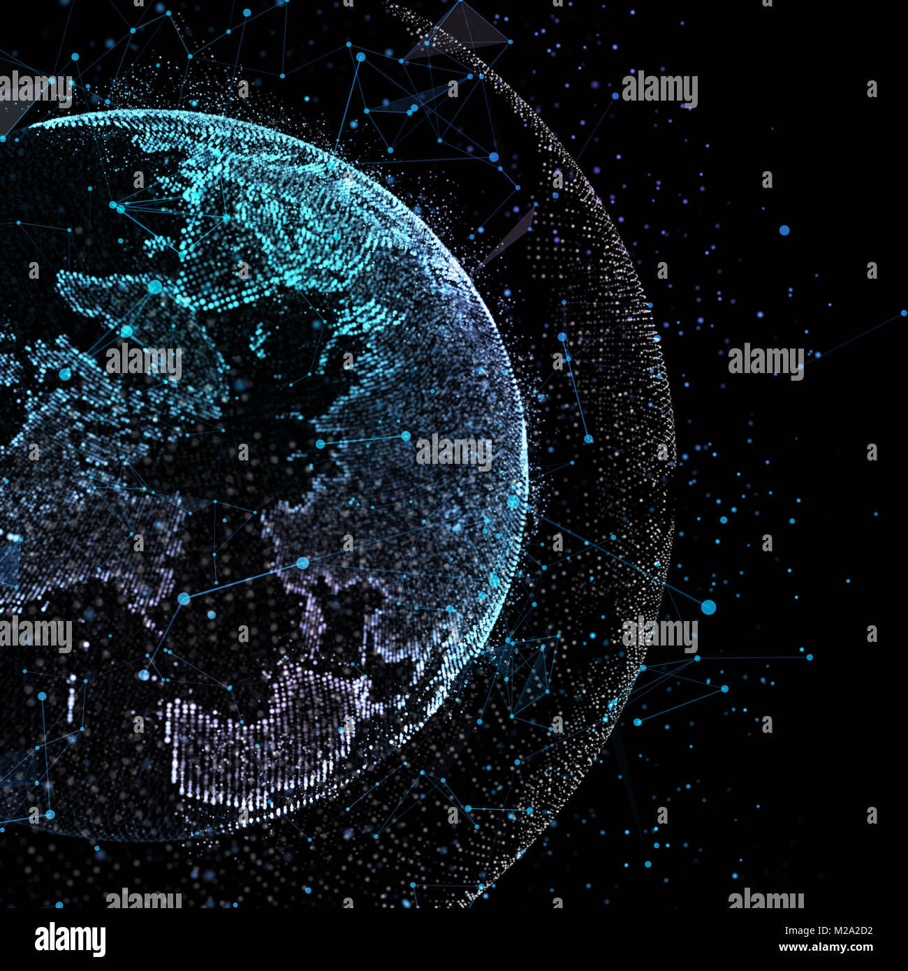 Connection lines Around Earth Globe, Theme Background with Light Effect ...