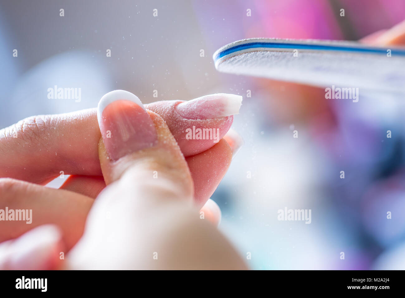 Close-up manicure of female nails in nail salon Stock Photo - Alamy
