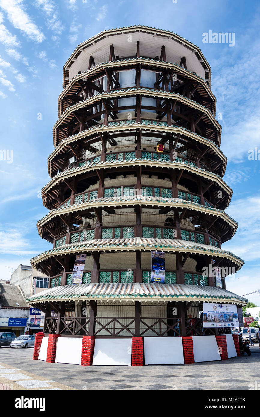 Teluk Intan, Malaysia - Jun 2: The leaning wooden tower of Teluk Intan ...