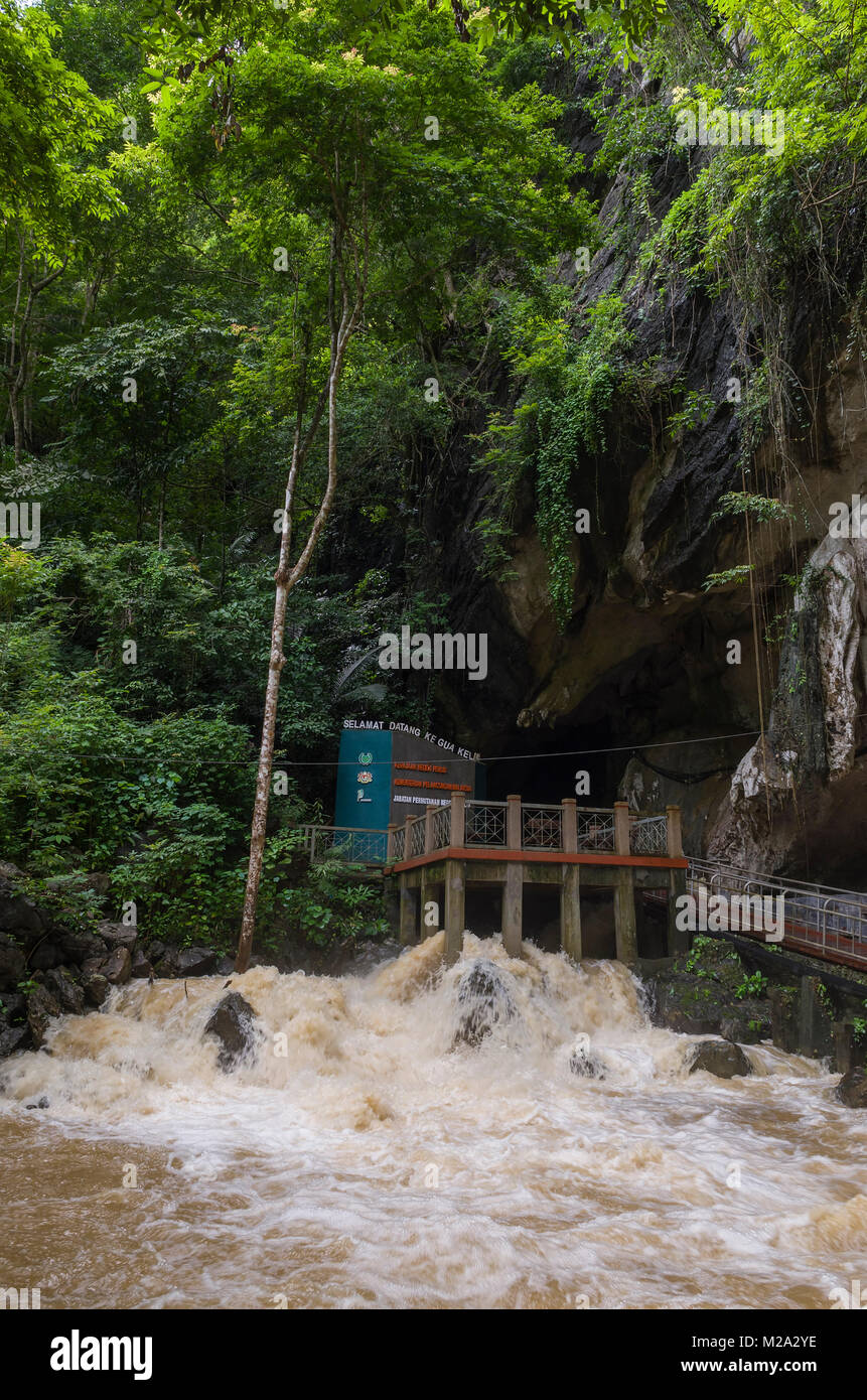 Gua Kelam, Perlis, Malaysia - Kelam cave flooded with heavy flows ...