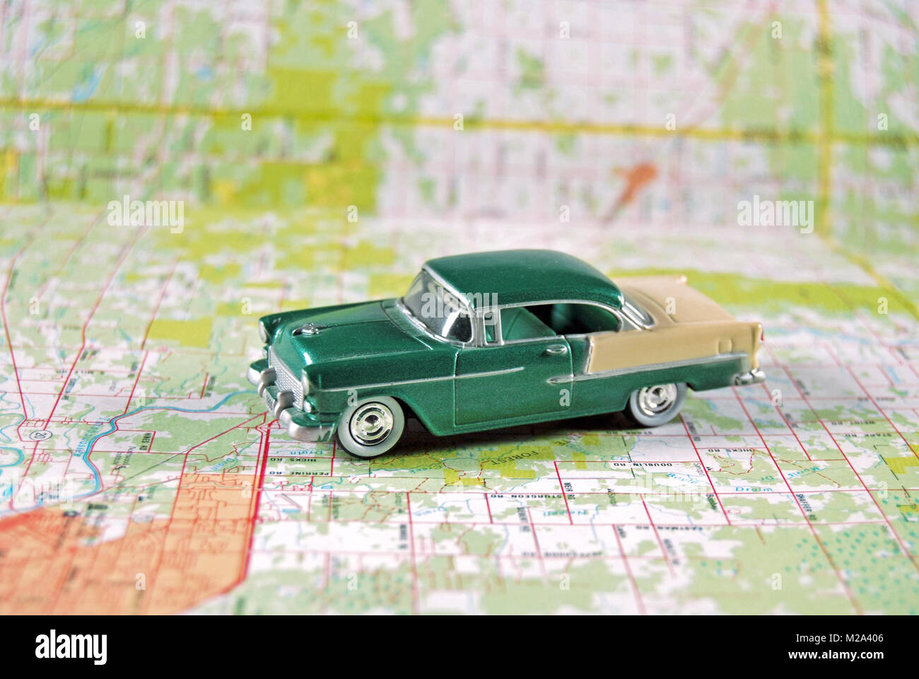 Vintage highway map hi-res stock photography and images - Alamy