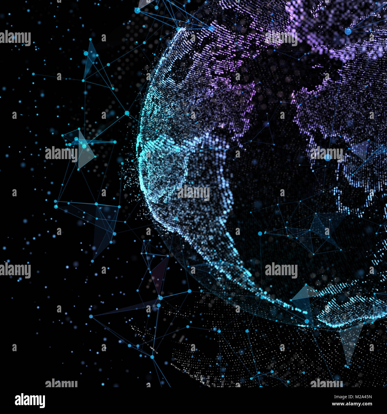Connection lines Around Earth Globe, Theme Background with Light Effect ...