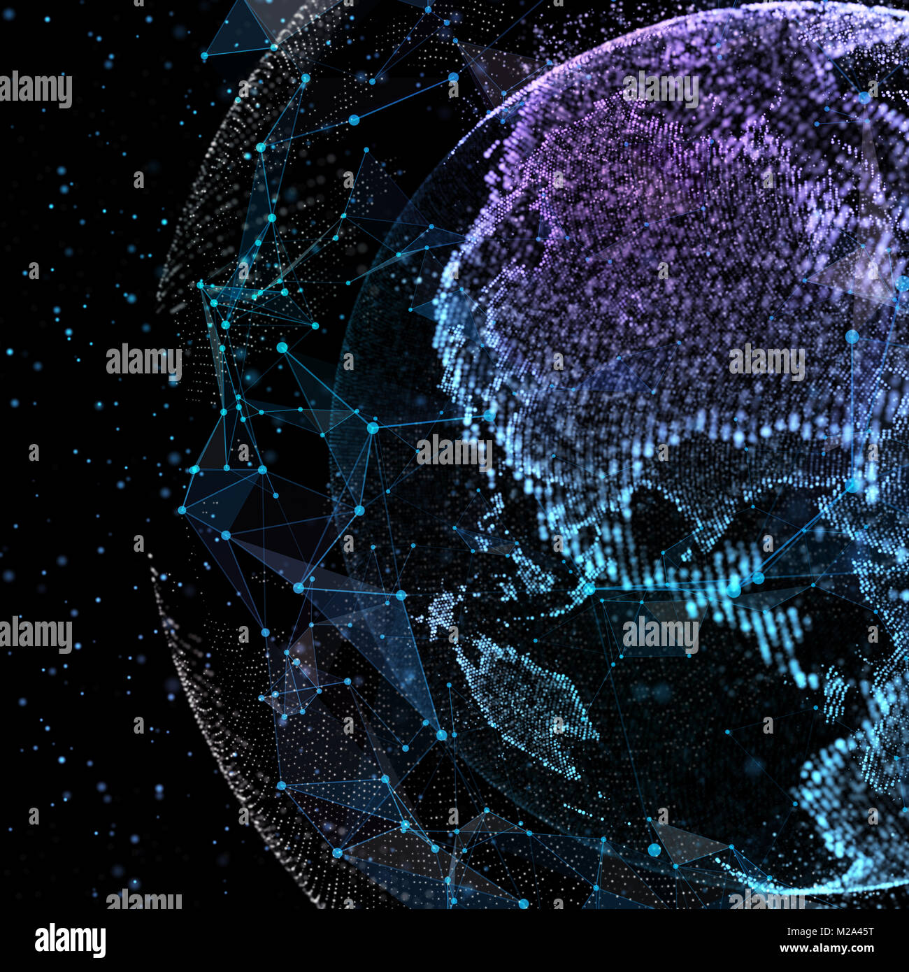 Data exchange and global network over the world 3d illustration Stock ...
