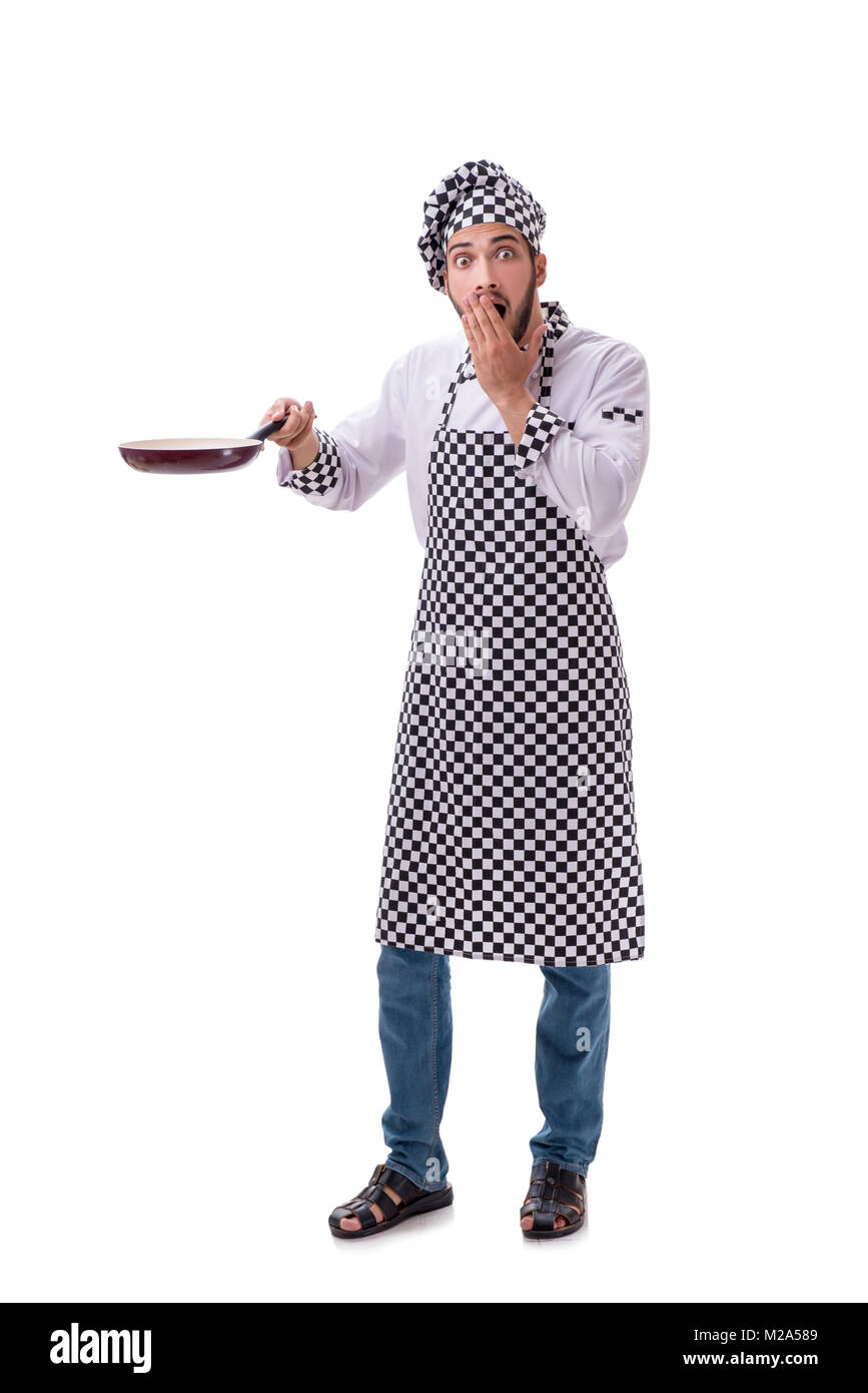 Male cook isolated on the white background Stock Photo - Alamy