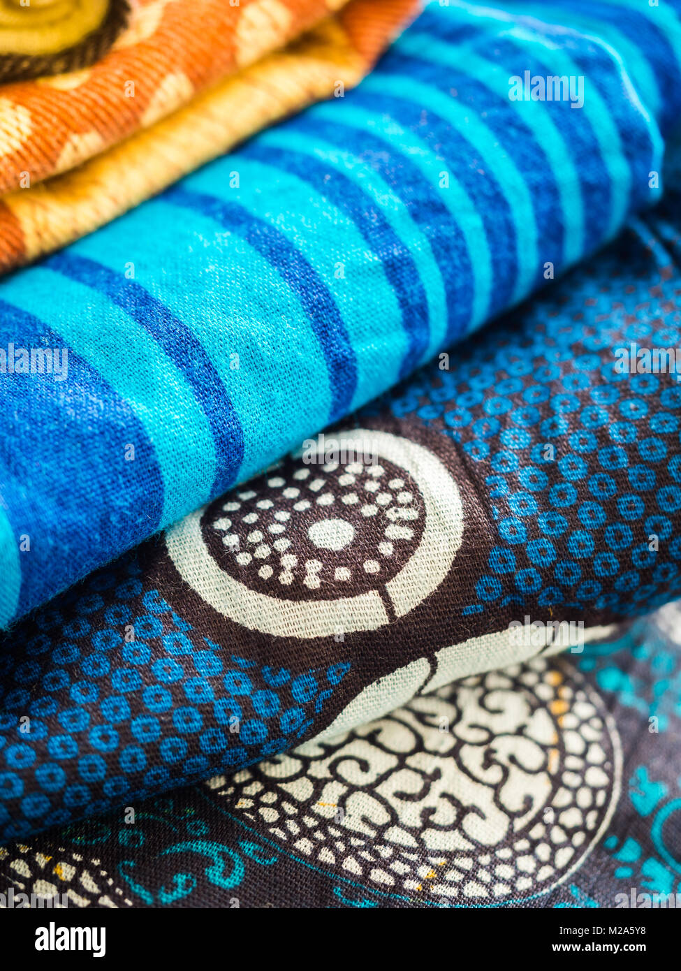 Colorful African fabric form Tanzania Stock Photo - Alamy