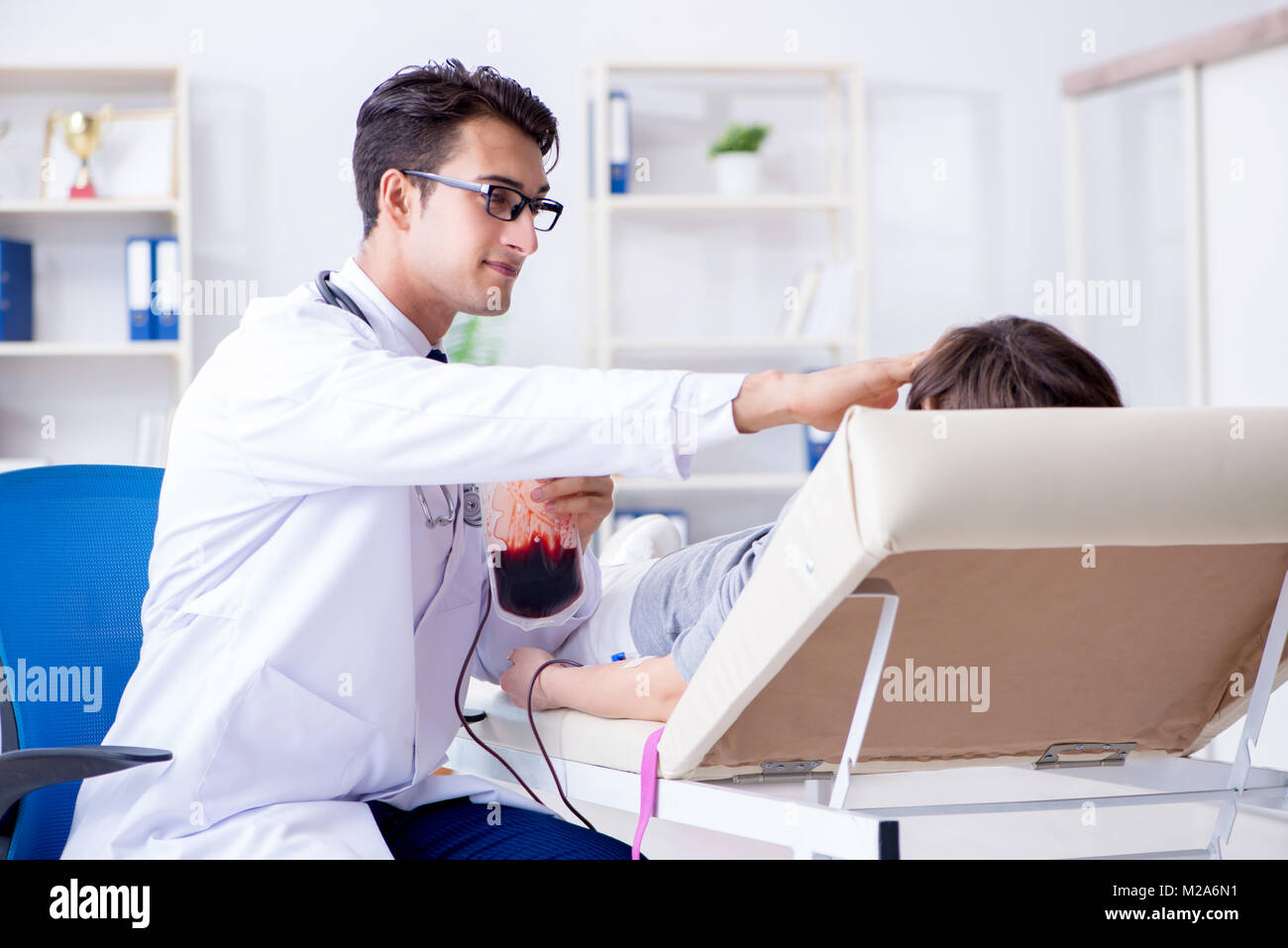 The patient getting blood transfusion in hospital hi-res stock ...